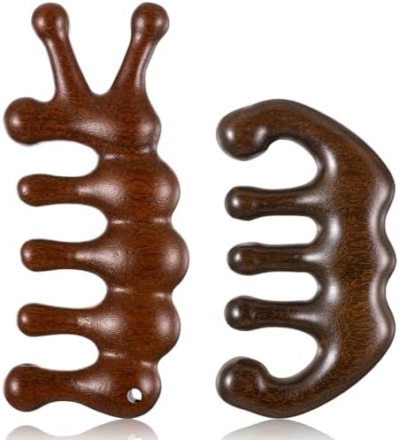Amazon.com : Nogeqi 2pcs Comfortable Wooden Scalp Massager Loc Comb for ...