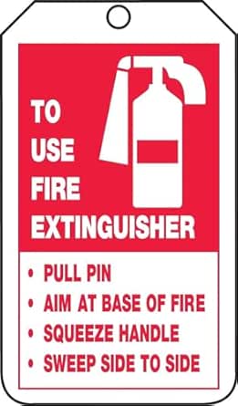 Accuform Signs TRS218CTP Fire Extinguisher Tag, Legend "TO USE FIRE ...
