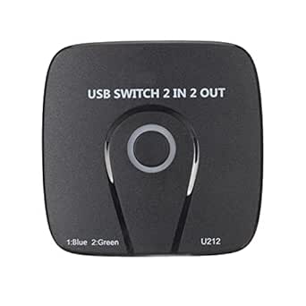 USB Switch Selector, 2 in 2 Out USB Switcher Seamless Switching, USB ...