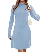 Amazon.com: MEROKEETY Women's Knit Bodycon Sweater Dress Button Short ...
