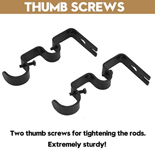 AddGrace 6 PCS Double Curtain Rod Brackets