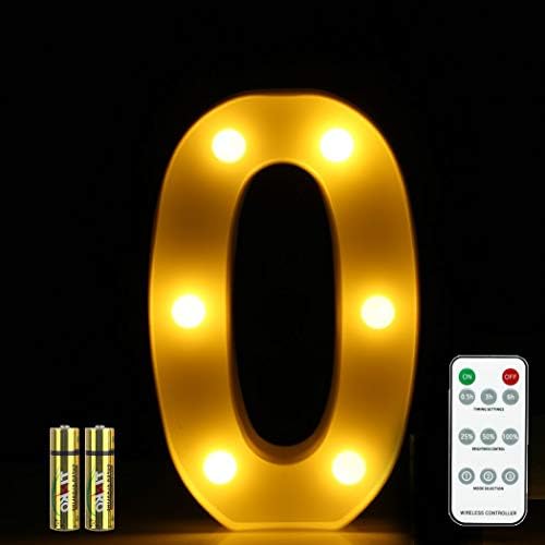HONPHIER® LED Number Lights Remote Control Marquee Decoration Light Up ...