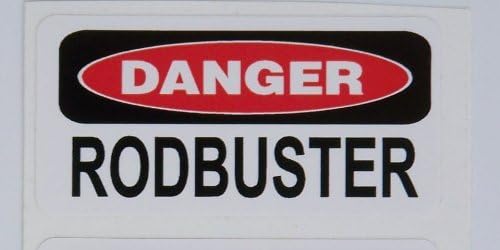 Amazon.com: 3 - Danger Rodbuster Hard Hat/Helmet Stickers 1" x 2" H100 ...