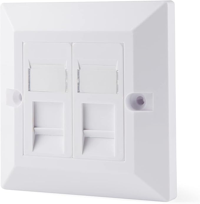 rhinocables Ethernet Faceplate Single 1-Port/Double 2-Way/Quad 4-Way ...