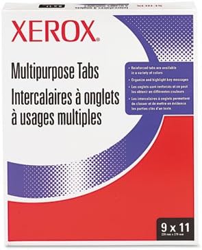 Amazon.com : Xerox 3R4416 Multipurpose Tabs, 3-Hole, 9x11, 5-Tab Set ...