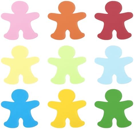 PATIKIL People Cutouts, 108 Pack Paper Person Shape, Colorful People ...