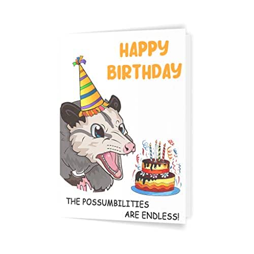 Amazon.com: Miraki The Possumbilities Are Endless Happy Birthday Card ...