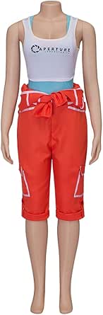 Amazon.com: RocailleCos Chell Cosplay Costume Women's Red Jumpsuit Top ...