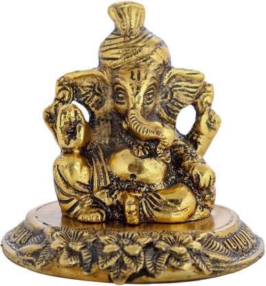 Buy GIFTCITY Gold Padgri Ganesh for Car Dashboard Ganesh Statue Murti ...