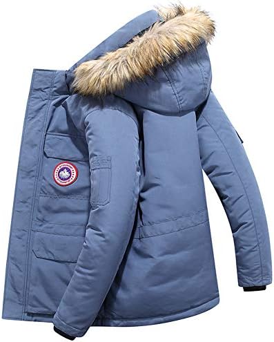 YYZYY Vinterjacka för herr, pälskrage med huva, varma vinterrockar ...