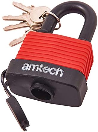 Amtech T0760 40mm Long Shackle Weatherproof Padlock, Outdoor Padlock, 4 ...