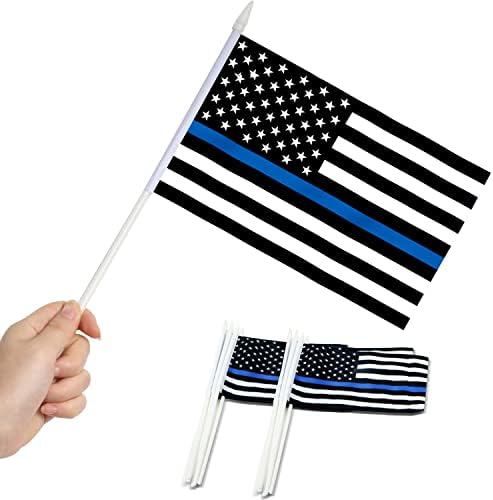 Amazon.com : 50 Pack Thin Blue Line USA American Police Flag,Hand Held ...