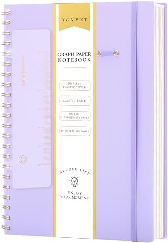 Amazon.com : Yoment Graph Paper Notebook Spiral Notebook 8.5 x 11 A4 ...