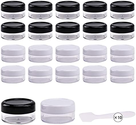 Amazon.com: 20PCS Travel Cosmetic Containers with Lids, 10Gram Mini ...