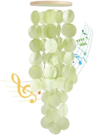 Amazon.com: Wind Chimes for Outside - Handcrafted Green Capiz Shells ...