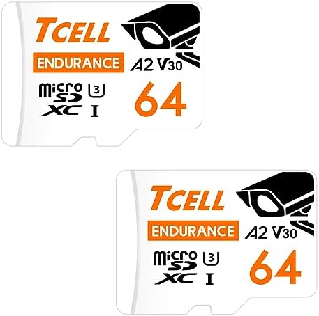 TCELL High Endurance 64GB 2 Pack microSDXC Memory Card with Adapter- A2 ...