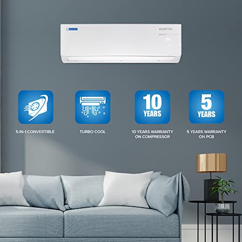 Blue Star 1 Ton 3 Star Convertible 5 in 1 Cooling Inverter Split AC ...