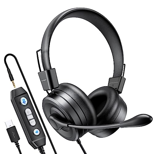 EMEET Computer Headset with Microphone HS20, Wired Office Headphones ...