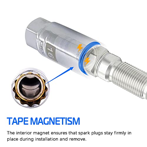 Snapklik.com : 16mm Thin Wall Magnetic Spark Plug Socket 3/8 Inch Drive ...