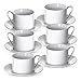 Amazon.com | Klikel Tea Cups And Saucers Set - 6 Piece White Coffee Mug ...
