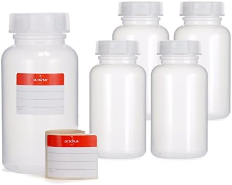 Lxoraziy 6 Pieces 500ml Wide-neck Bottles with Screw Caps, Chemicals ...