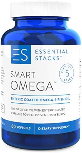 Amazon.com: Essential Stacks Smart Omega 3 - Burpless Fish Oil - 1400mg ...