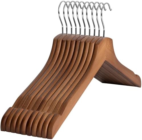 StorageWorks Bamboo Hanger, Anti-Rust 360° Swivel Hook and Smooth Cut ...