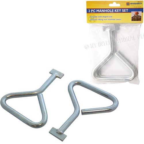 2pc Steel Manhole Cover Lifting Keys Hand Tools Plumber Drain ...