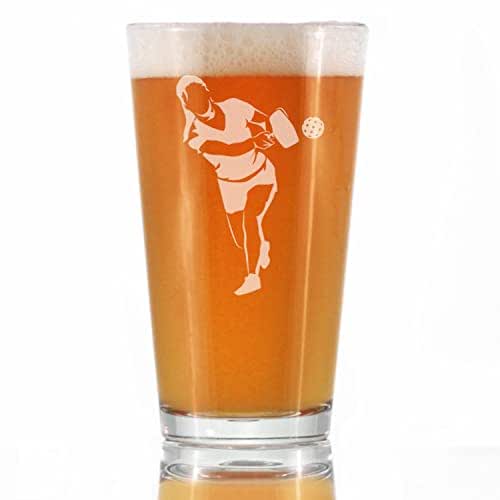 Amazon.com: Bevvee Pickleball Player Woman Pint Glass for Beer ...