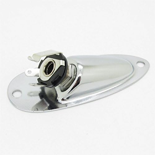Amazon.com: Guitar Jack Socket Plate Chrome Oval Boat Style 6.35mm ...