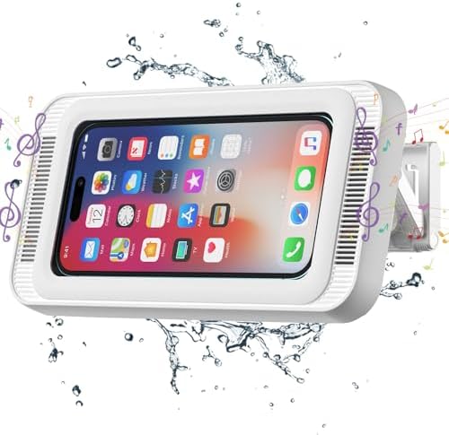 Amazon.com: URROY Shower Phone Holder Waterproof, 360° Rotation Shower ...