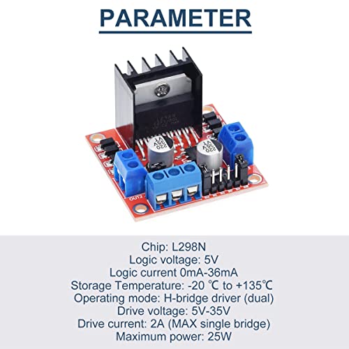 Snapklik.com : DAOKAI 2 Pcs L298N Motor Drive Controller Board DC Dual ...