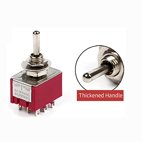 Micro Mini Toggle Switch, MTS-303 Self-locking 9 Pins 3 Positions 6A ...