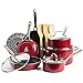 Amazon.com: Red Volcano Textured Ceramic Nonstick, 14 Piece Cookware ...