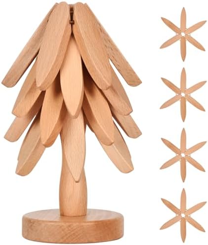 Amazon.com: Wooden Tree Trivet Wooden Trivets for Hot Dishes Tree Shape ...