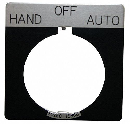 Eaton 30mm Square Hand-Off-Auto Legend Plate, Aluminum, Black: Amazon ...