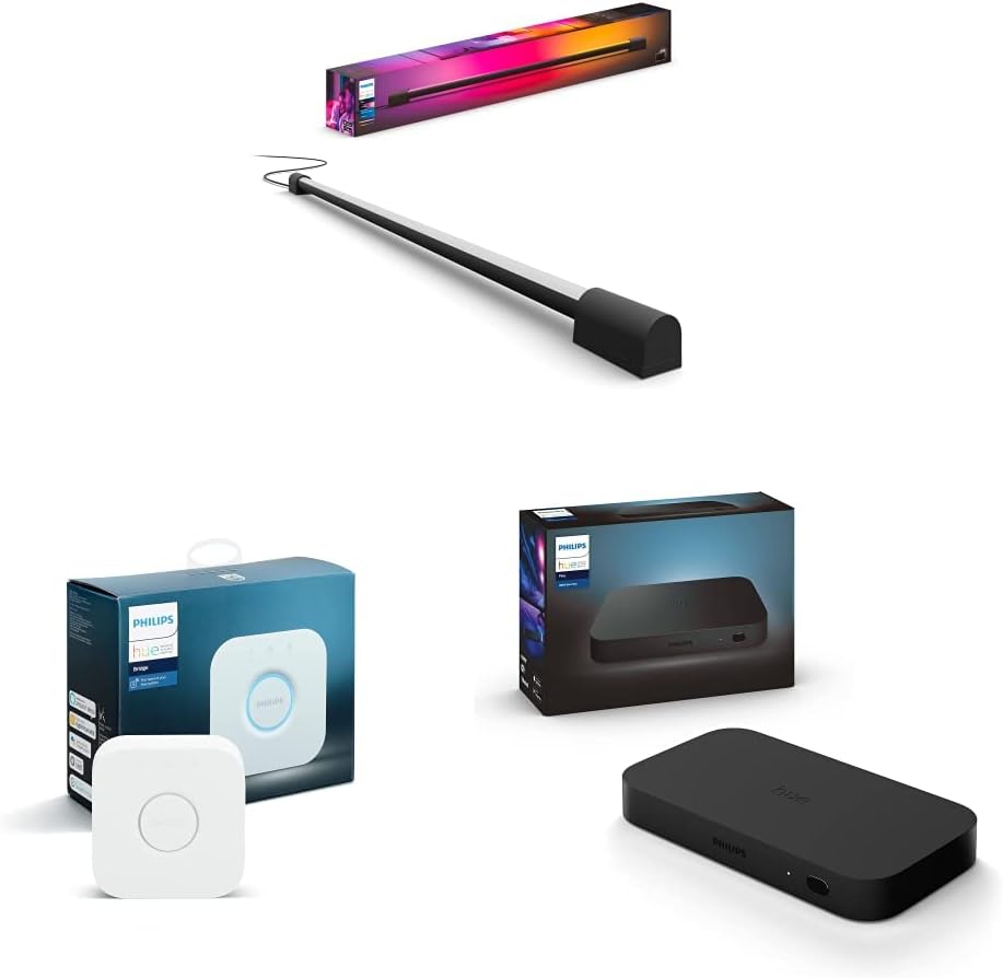 Philips Hue Play Gradient Light Tube, Compact, Black, Surround Lighting ...