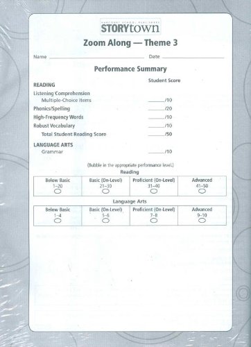 Storytown: Theme Test Student Booklet (12 Pack) Level 1-2 Grade 1 ...