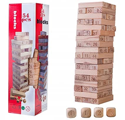 Buy Looko Wooden 54 Pieces Stacking and Building Block Game for All Age ...