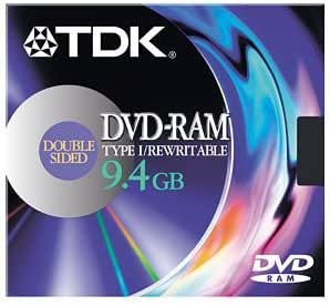 TDK DVD-RAM Disk Rewritable Double-sided in Open Caddy 9.4Gb Ref ...