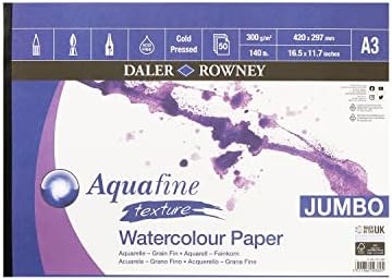 Daler-Rowney The Langton Rough 300gsm A2 Watercolour Paper Pad, Glued 1 ...