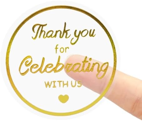 Amazon.com: joycraft Thank You for Celebrating with Us Sticker, 120Pcs ...
