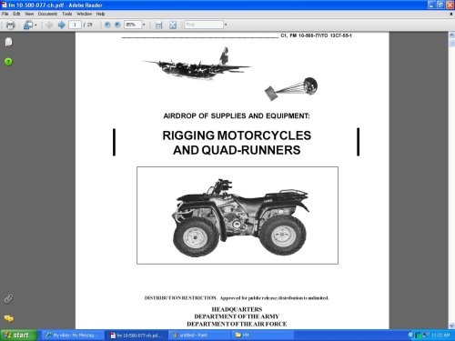 Airdrop Of Supplies And Equipment: Rigging Motorcycles (U.S. Army Field ...