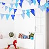Amazon.com: 24pcs Blue Pennant Banner - Prestrung Fabric Triangle Flags ...