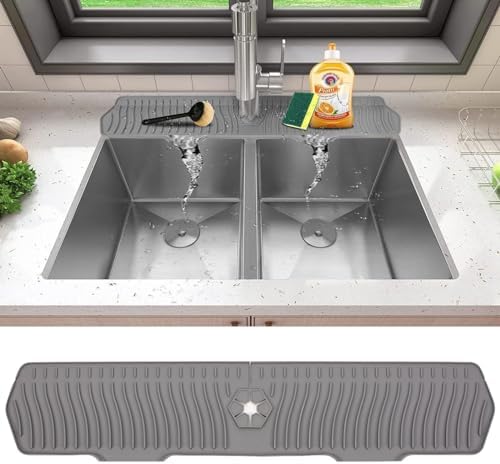 30inch Kitchen Sink Splash Guard Silicone Draining Mat Around Tap ...