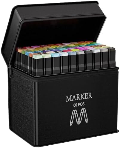 AOMEES Filzstifte 48+2 Farben Marker Set, Alkohol Permanenter Marker ...