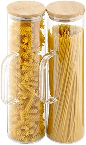 Amazon.com: Navaris Glass Pasta Containers (Set of 2) - 50oz Pantry ...