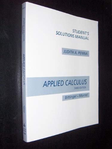 Applied Calculus: Bittinger, Marvin L.: 9780201529883: Amazon.com: Books