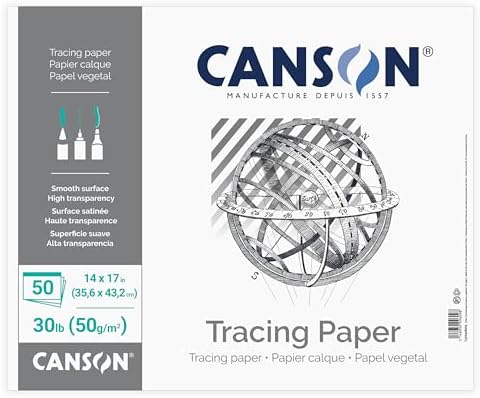 Amazon.com: Canson Artist Series Tracing Pad Tape Binding, 50 Sheet ...