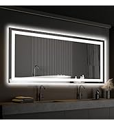 Amazon.com: ISKM LED Mirror for Bathroom Lighted Vanity Mirror for Wall ...